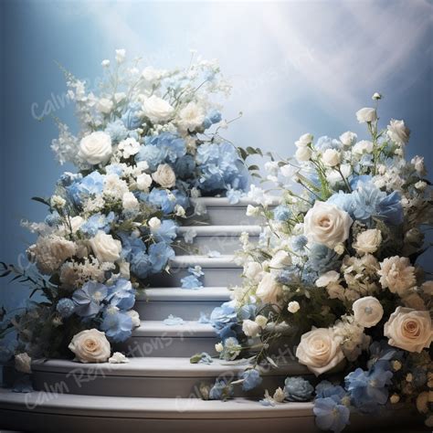 Steps To Heaven With White Flowers Stairs To Heaven Etsy Norway