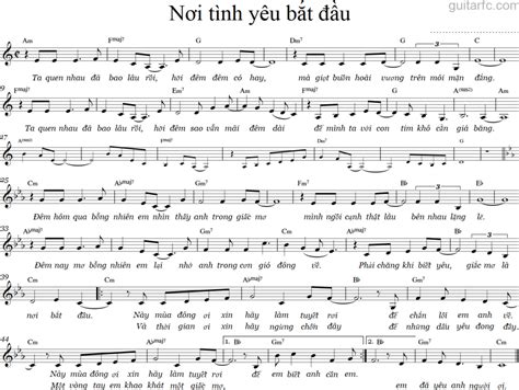 Sheet Nơi tình yêu bắt đầu Tiến Minh Vàng Son