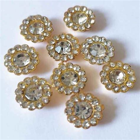 Bely Fashion Remache Plastico Piedra Plateada Contorno Plateado