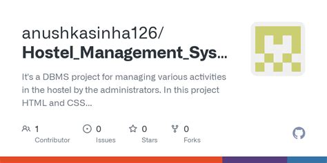 Github Anushkasinha126hostelmanagementsystem Its A Dbms Project