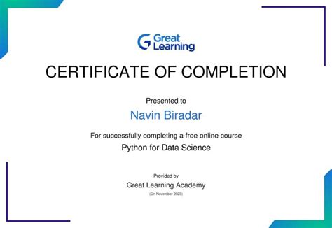 Navin Biradar On Linkedin Great Leraning Given A Free Certification For Completion On Python For
