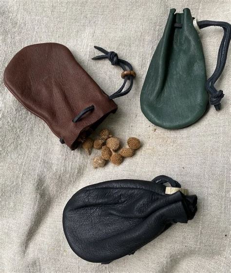 Leather Drawstring Pouch Armor 08 Handmade Camera Bags Backpacks