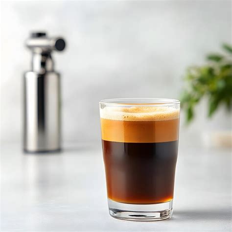 Nitro Cold Brew Coffee Drink Served In Glass Cup With Nitrogen Infused