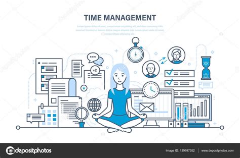 Time Management Workflow Organization Control Of The Result Operations Stock Vector Image By