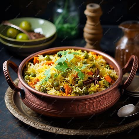 Premium Photo Ai Generated Image Of Mix Vegetable Rice In Handi For Healthy Food Illustration