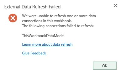 External Data Refresh Failed When Refresh Project Online Data In Excel Online Microsoft 365