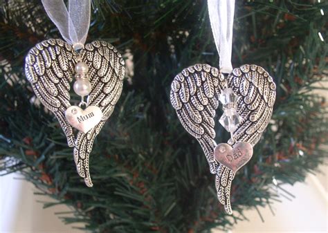 Memorial Angel Wing Hanging Ornament With White Swarovski Etsy