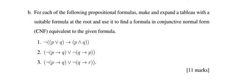 Solved B For Each Of The Following Propositional Formulas Chegg