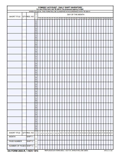 Download Fillable Da Form 2653 R Comsec Account Daily Shift