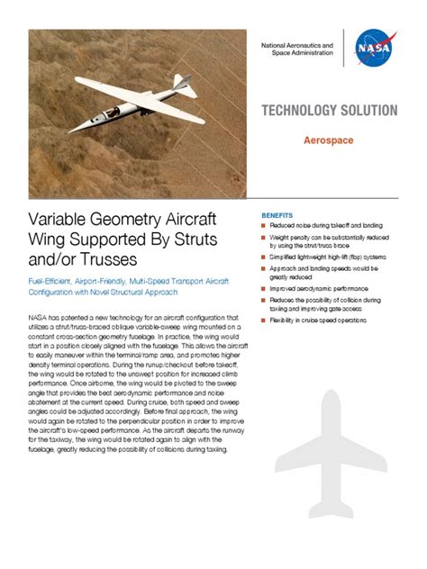 Variable Geometry Aircraft Wing Supported By Struts And Or Trusses