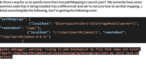 Verify Remote Debugging With Multiple Path Mappings · Issue 2626 · Microsoftvscode Python · Github