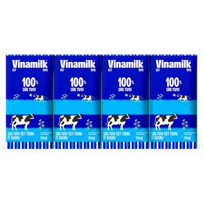 Sữa Tươi Tiệt Trùng Vinamilk Ít Đường Lốc Hộp ML