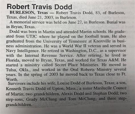 Robert Travis Dodd 1921 2003 Find A Grave Memorial