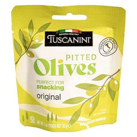 Kosher Tuscanini Original Pitted Olives Snack Pack 106 Oz Pack Of 10