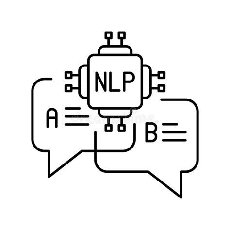 natural language processing nlp line icon stock vector illustration of training learning