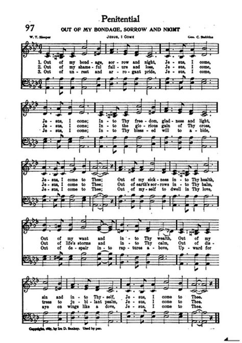 Association Hymn Book For Use In Meetings For Men 97 Out Of My