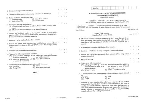 Dec 2022 Pyq Formal Language And Automata Studocu