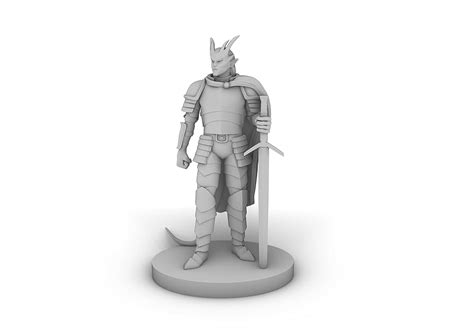 Tiefling Paladin Miniature Male Tiefling Paladin With Horns Gold