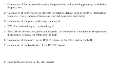 Solved 1 Calculation Of Fourier Transform Using The