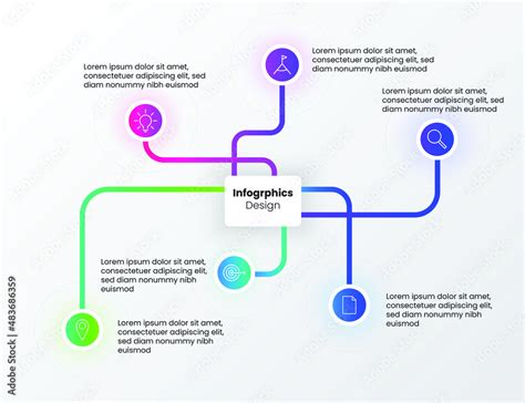 6 Infographic Connected Six Process Infographic Vector Template