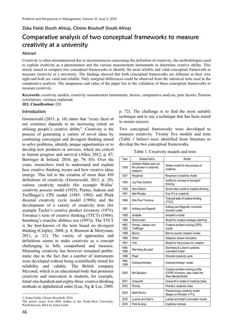 Pdf Comparative Analysis Of Two Conceptual Frameworks To Measure