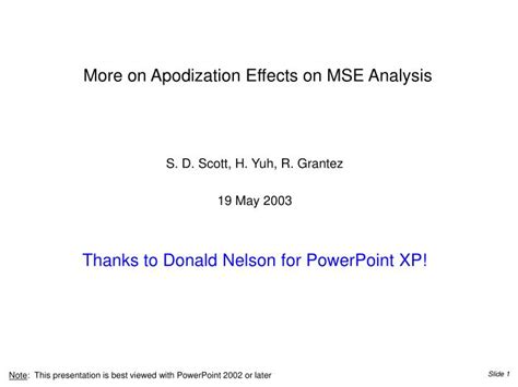 Ppt More On Apodization Effects On Mse Analysis Powerpoint Presentation Id 1084450
