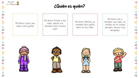 Juego De Pistas ¿quién Es Quién Actividades De Infantil Y Primaria