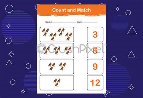 Count And Match With The Correct Number Count How Many Stock Vector 5329298 Crushpixel