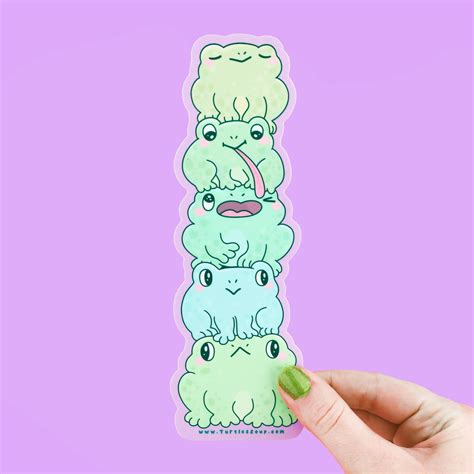 Frog Stack Funny Toad Decal Long Vinyl Sticker Maggie Maes Bookshop