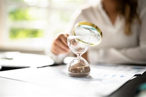 Hourglass Clock In Office Business People Work Stock Image Image Of
