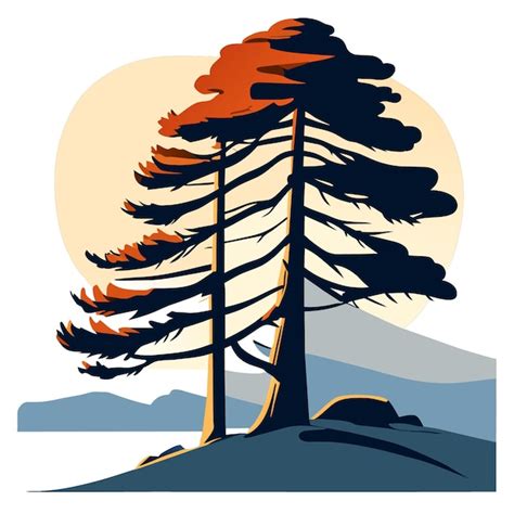 2d Vector Rendering Of A Detailed Isolated Coniferous Tree In Vector Format Premium Ai