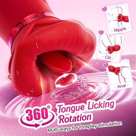 Masina De Sex Snapdera Vibrator Cu Functie De Supt Si Limbi Rosu 12