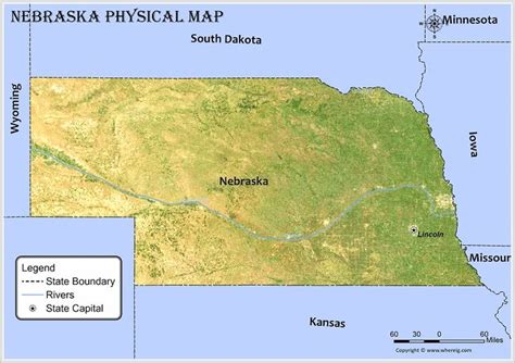 Nebraska Physical Map Explore The Geographical Features