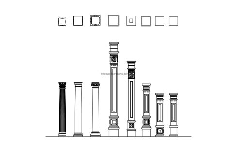Classical Columns Free Cad Drawings