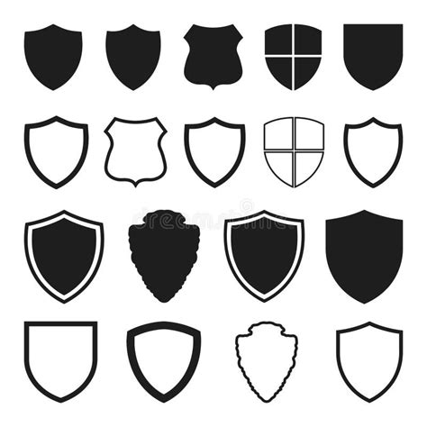 Shield Icon Set Protect Shield Security Line Icons Badge Quality