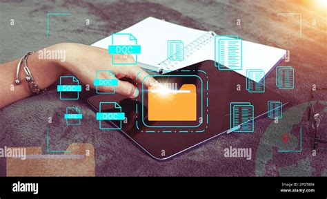Concept Document Management System Folder And Document Icon Software Searching And Managing