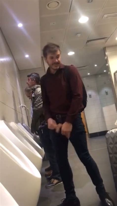 Big Uncut Dick Pissing At Urinal Spy