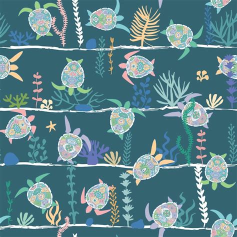 Premium Vector Turtle Sea Animal Vector Seamless Pattern Premium Vector Turtle Sea Animal Vector Seamless Pattern