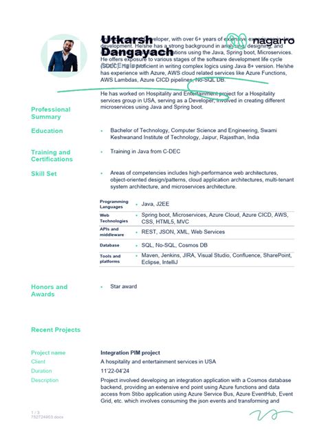 Utkarsh Resume Pdf Microsoft Azure Java Programming Language