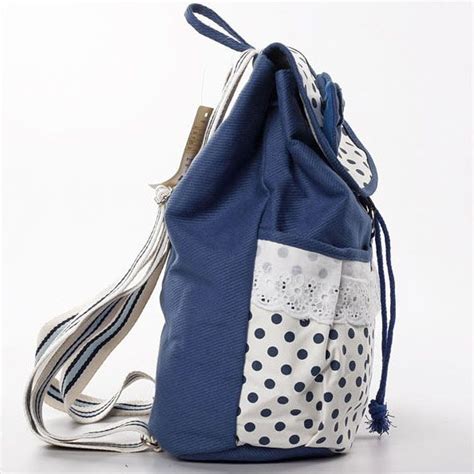Cute Dot Lace Bow Backpack Blue On Storenvy 4bd High Fashion Handbags Blue Backpack Lace Bows