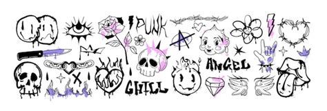 Spray Paint Graffiti Inky Burning Heart Barbed Wire Angel Wings Skull