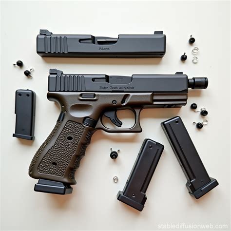 Cute Disassembled Glock 19 Craft Clay Art Stable Diffusion Online