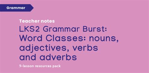 Years 3 And 4 Word Classes Ks2 Grammar Burst Plazoom