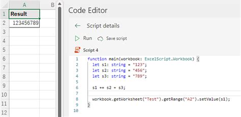 String Concatenation Operatorsmicrosoft Excel Office Scripts
