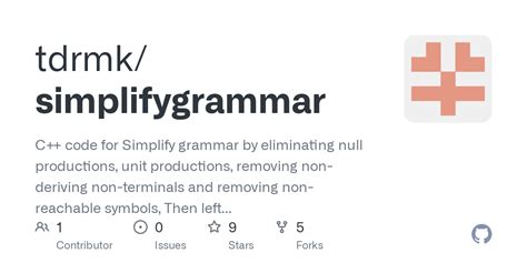 Github Tdrmksimplifygrammar C Code For Simplify Grammar By