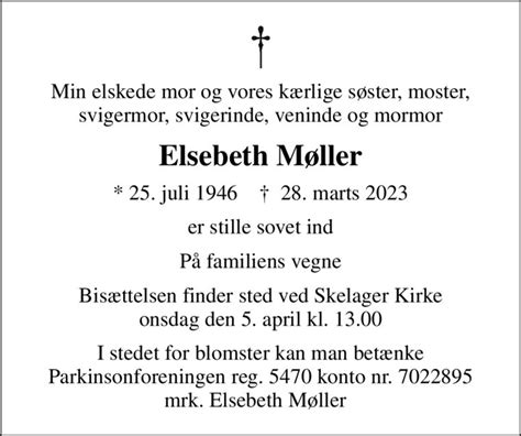Elsebeth Møller Dødsannoncer I Danmark