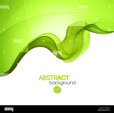 Vector Abstract Green Curved Lines Background Brochure Design Stock