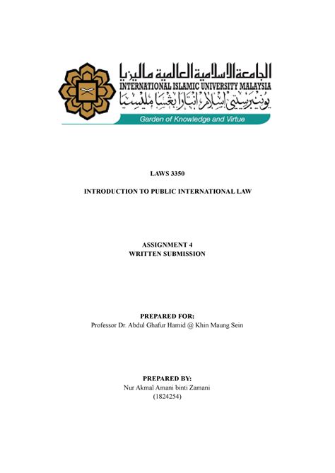 assignment 4 part ii written submission laws 3350 introduction to