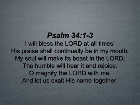 I Will Bless The Lord At All Times Bless The Lord At All Times