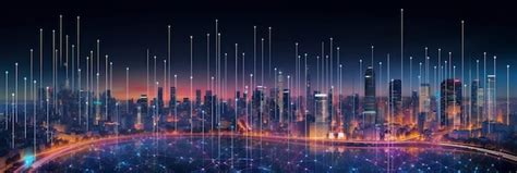 Premium Ai Image Smart City And Abstract Dot Points Connect With